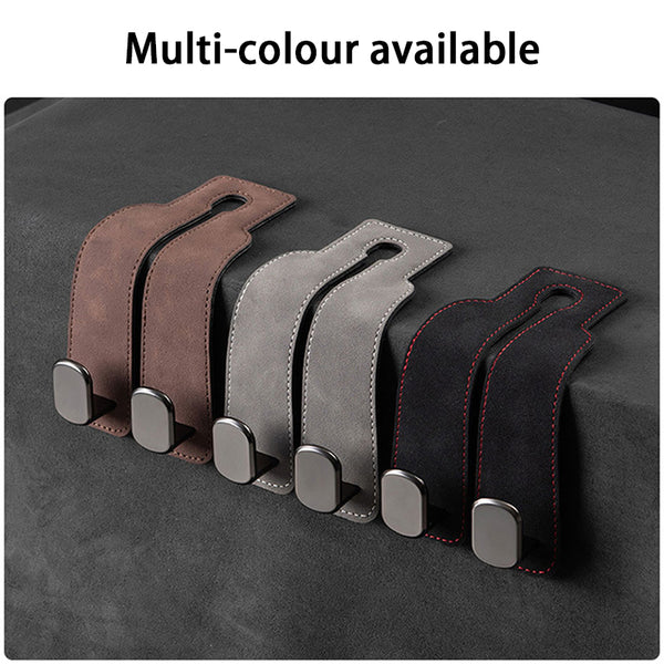 SEAMETAL Faux Leather Car Seat Headrest - Concealed Metal Hook Design