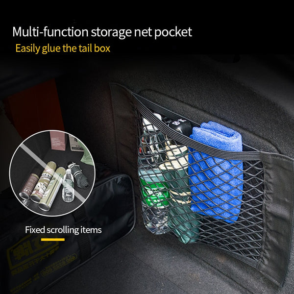 Car Trunk Net Adjustable Cargo Storage Net Rear Seat Storage Holder ...